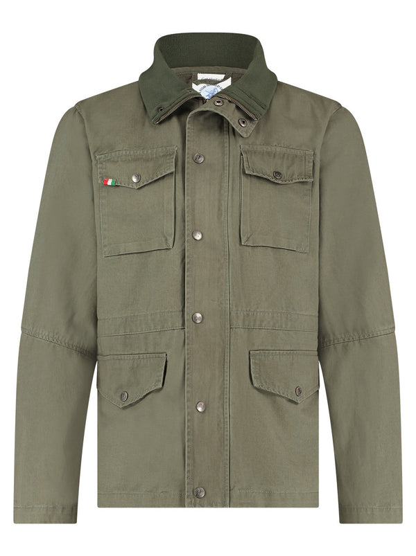 A Fish Named Fred Field Jacket Washed Cotton Green – Mediterrana